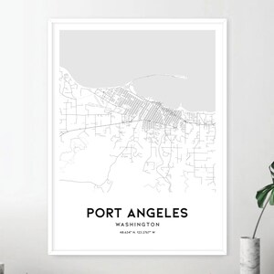 Port Angeles Map Print, Port Angeles Map Poster Wall Art, Wa City Map ...