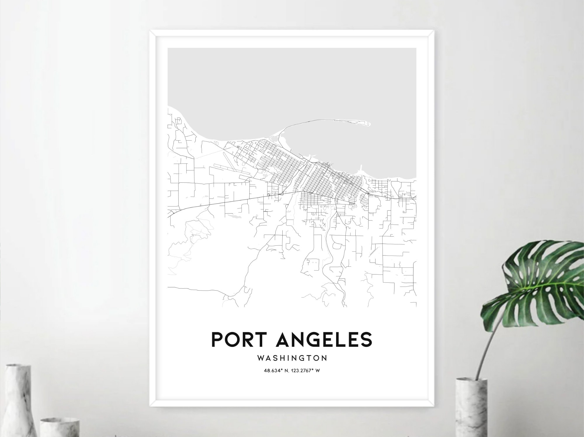 Port Angeles Map Print, Port Angeles Map Poster Wall Art, Wa City Map ...