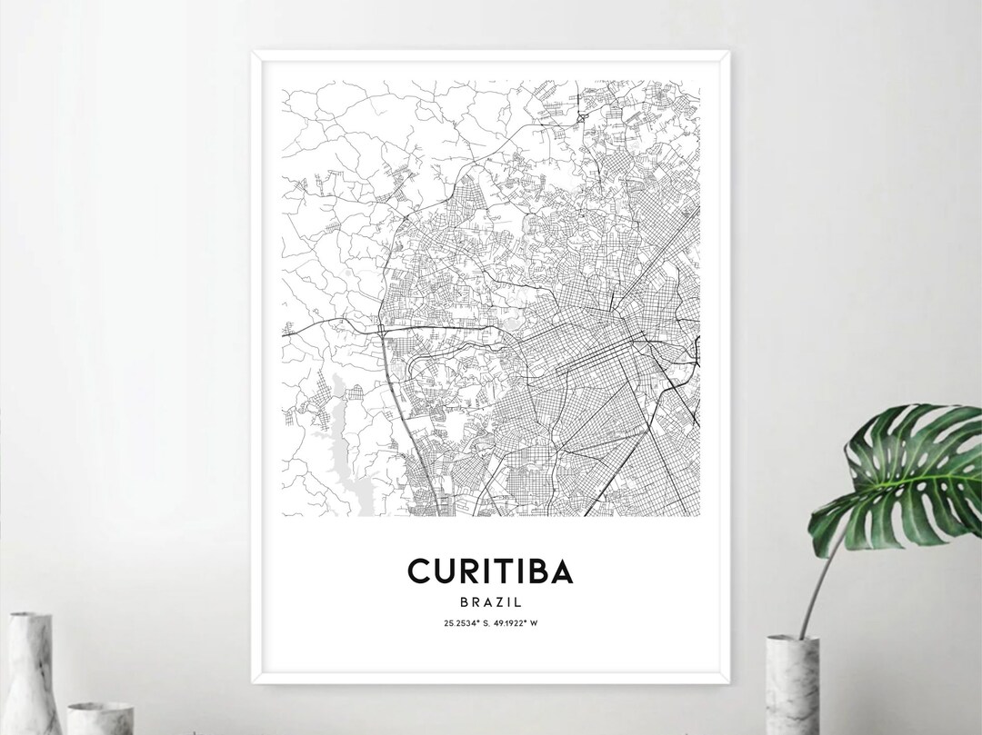 Curitiba Map Print Curitiba Map Poster Wall Art Curitiba - Etsy