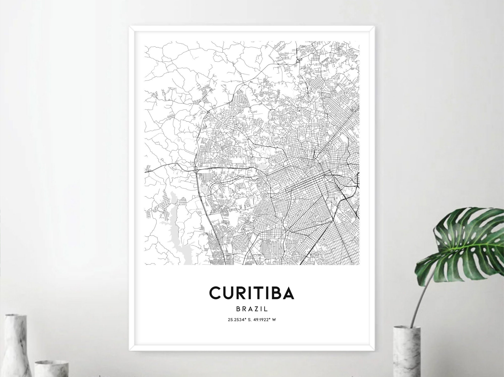 Curitiba Map Print Curitiba Map Poster Wall Art Curitiba - Etsy UK
