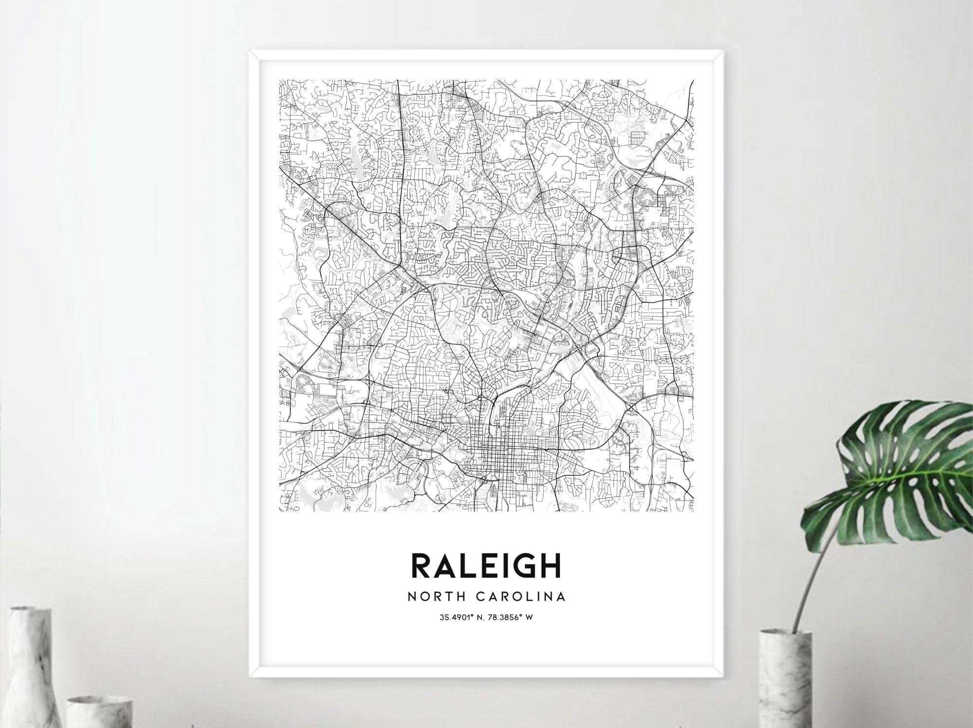 Raleigh Map Print, Raleigh Map Poster Wall Art, Nc City Map, North ...