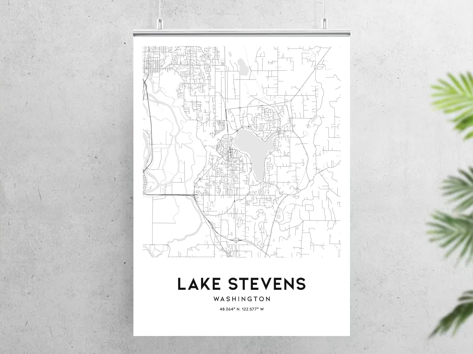 Lake Stevens Map Print Lake Stevens Map Poster Wall Art Wa | Etsy