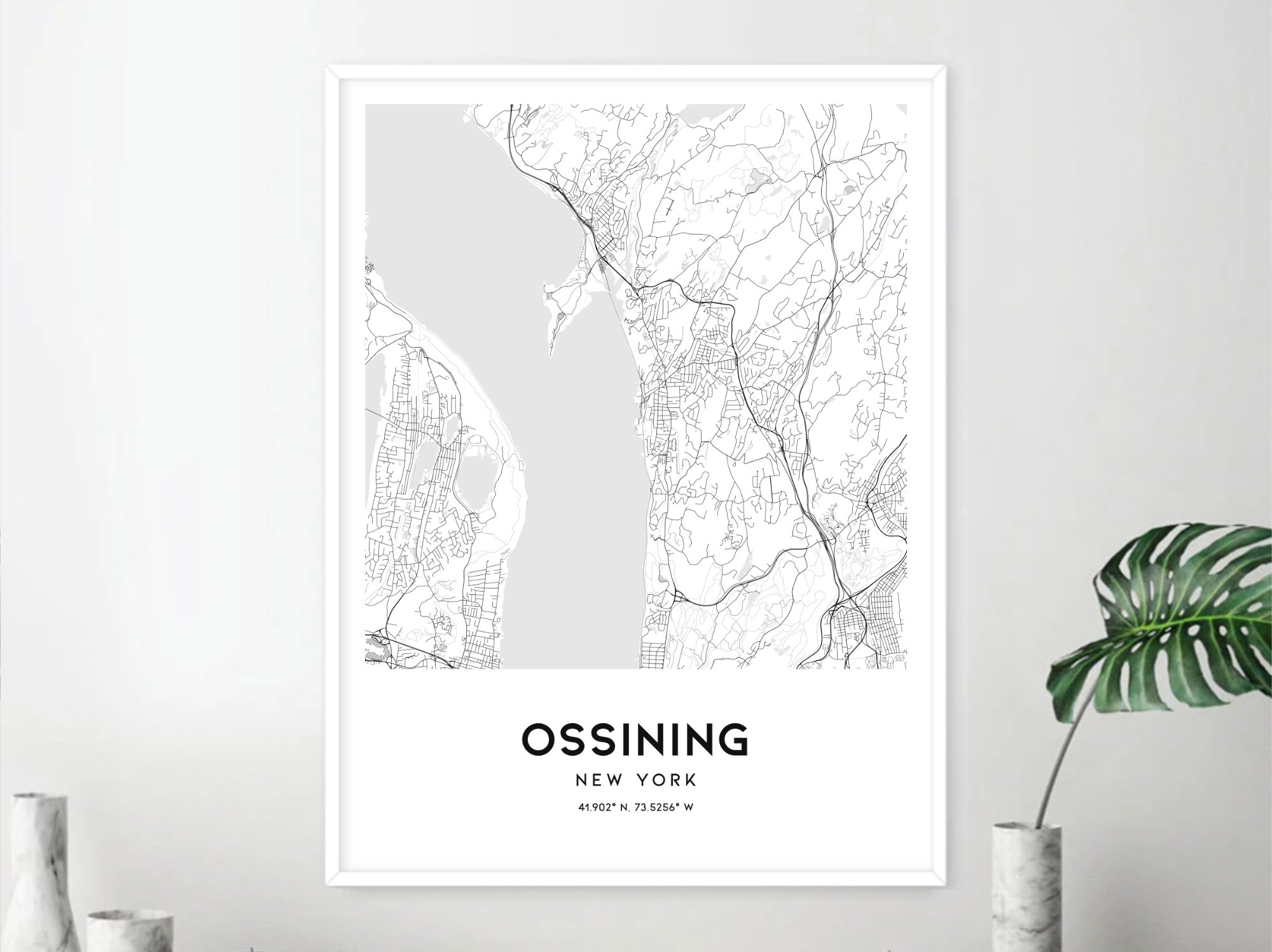 Ossining Map Print, Ossining Map Poster Wall Art, Ny City Map, New York ...