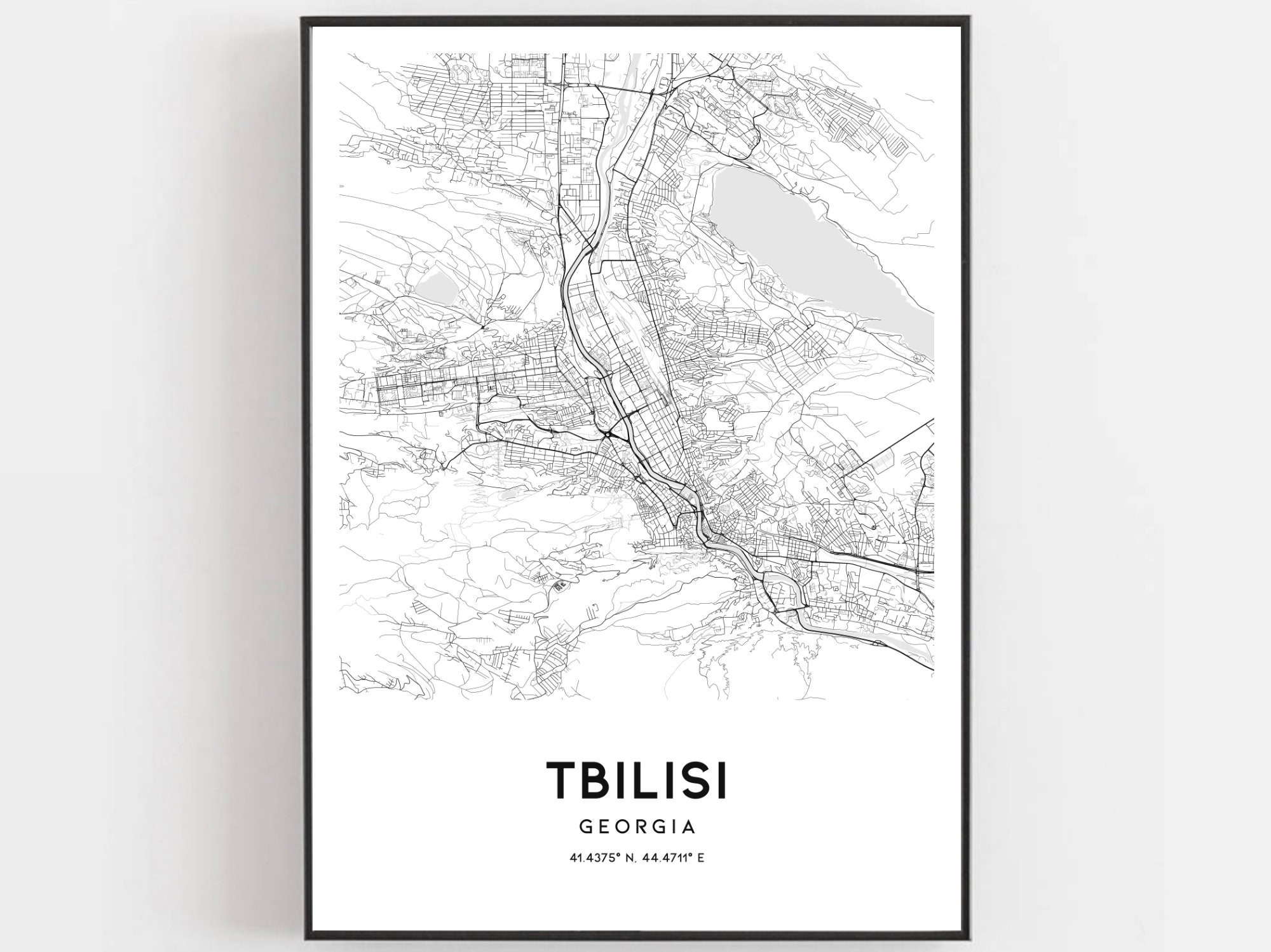 Tbilisi Map Print Tbilisi Map Poster Wall Art Tbilisi City | Etsy