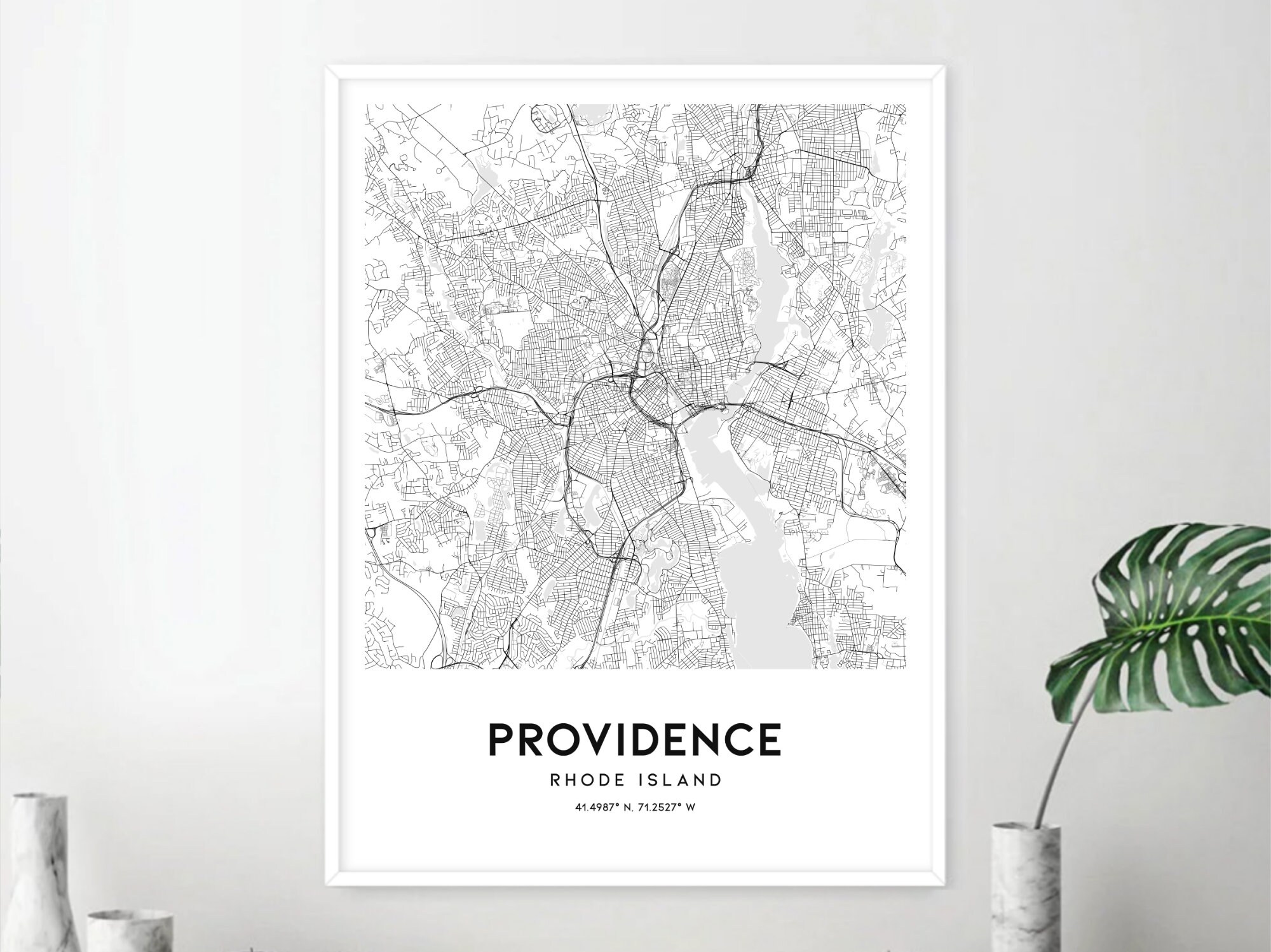 Providence Map Print, Providence Map Poster Wall Art, Ri City Map ...