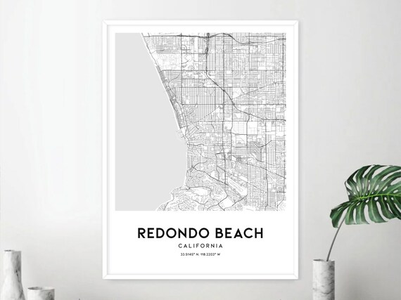 Redondo Beach Map Print Redondo Beach Map Poster Wall Art Ca | Etsy