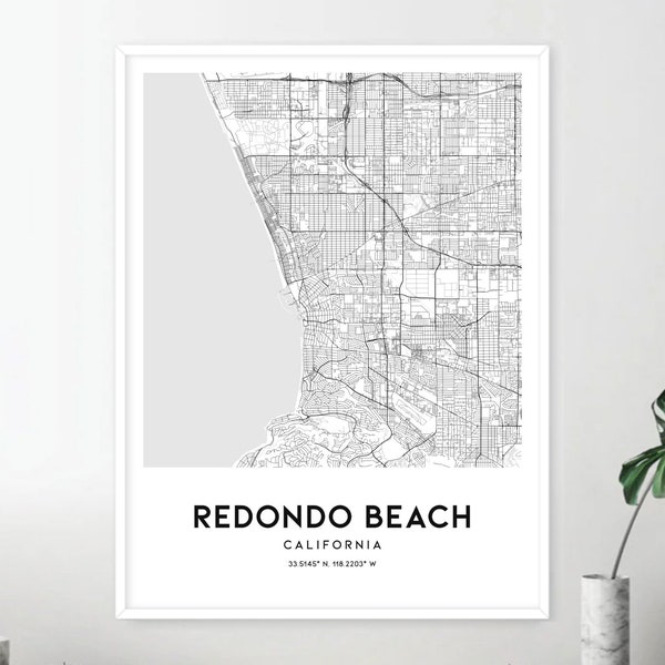 Redondo Beach City Map - Etsy