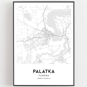 Palatka Map Print Palatka Map Poster Wall Art Fl City Map | Etsy
