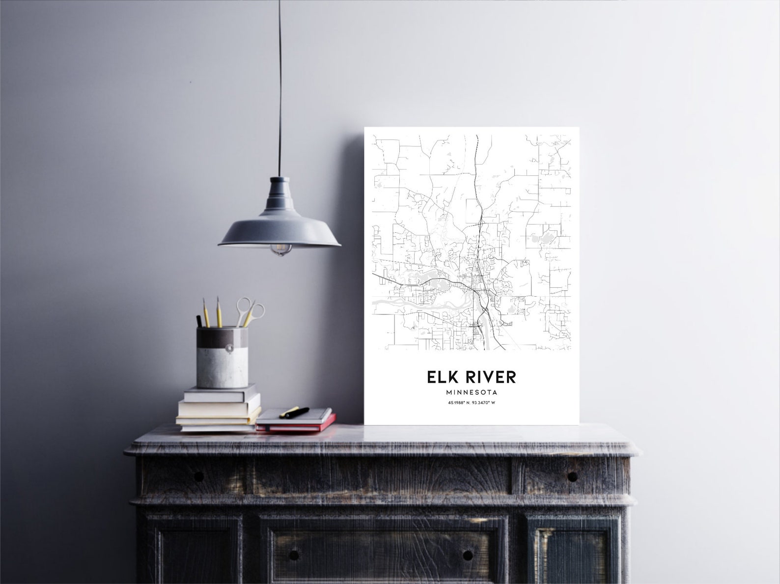 Elk River Map Print, Elk River Map Poster Wall Art, Mn City Map ...