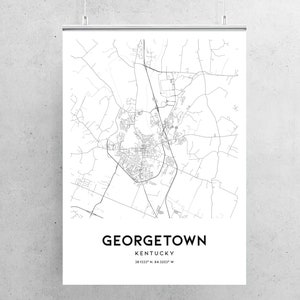 Georgetown Map Print Georgetown Map Poster Wall Art Ky City | Etsy