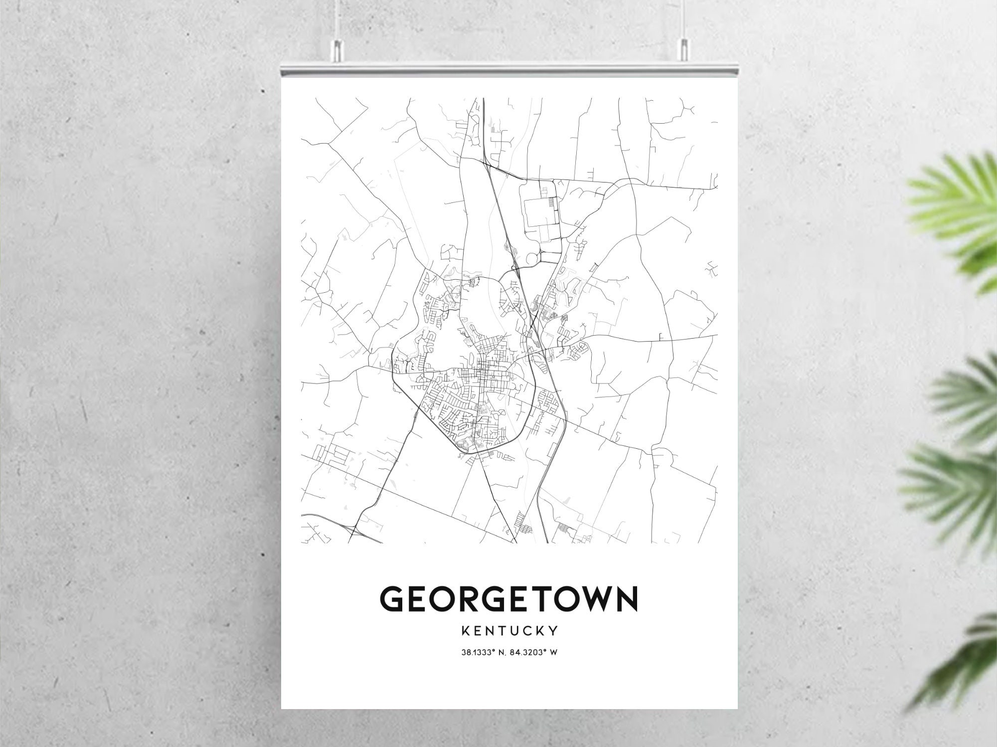 Georgetown Map Print Georgetown Map Poster Wall Art Ky City | Etsy