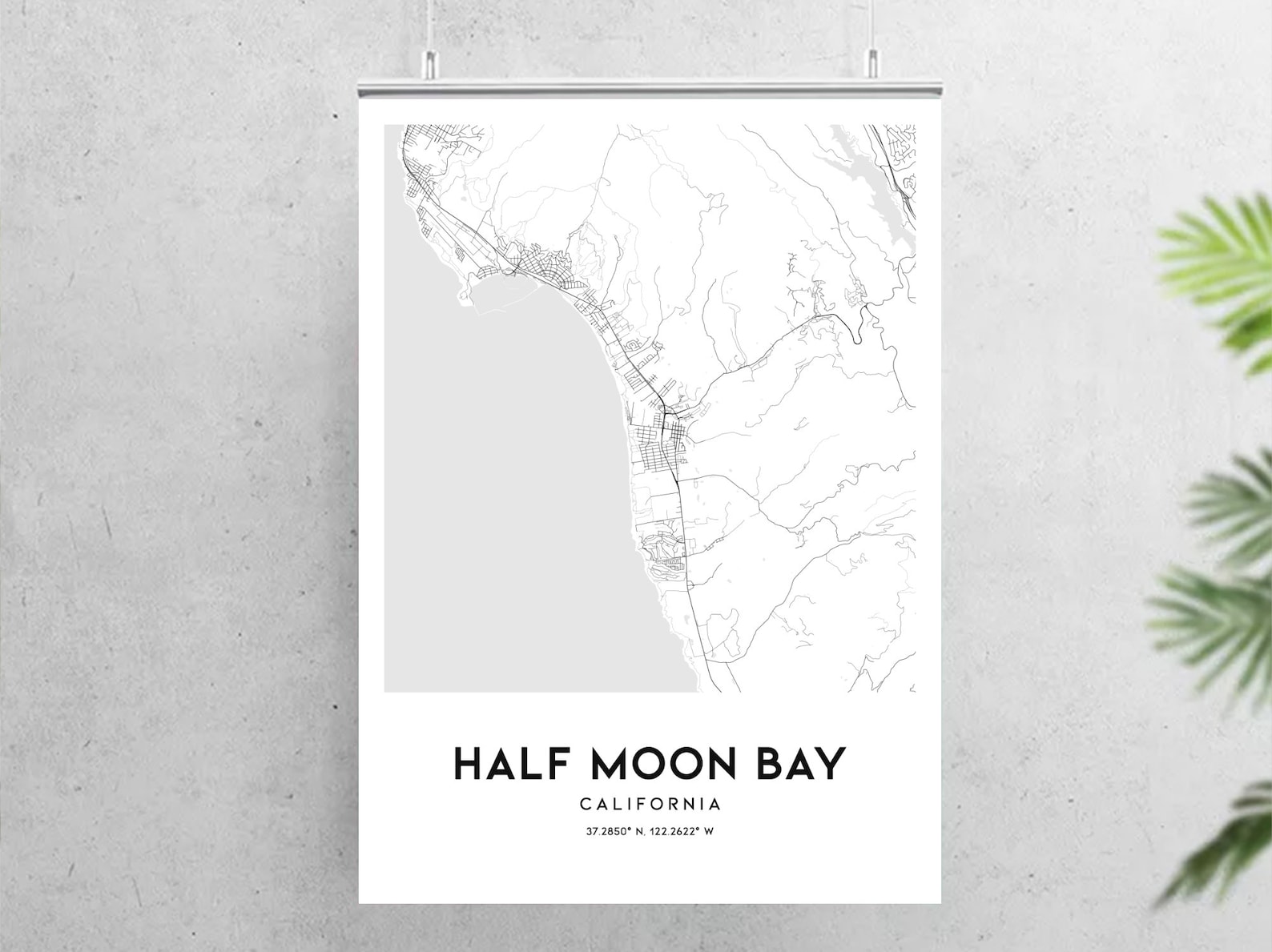 Half Moon Bay Map Print Half Moon Bay Map Poster Wall Art Ca | Etsy