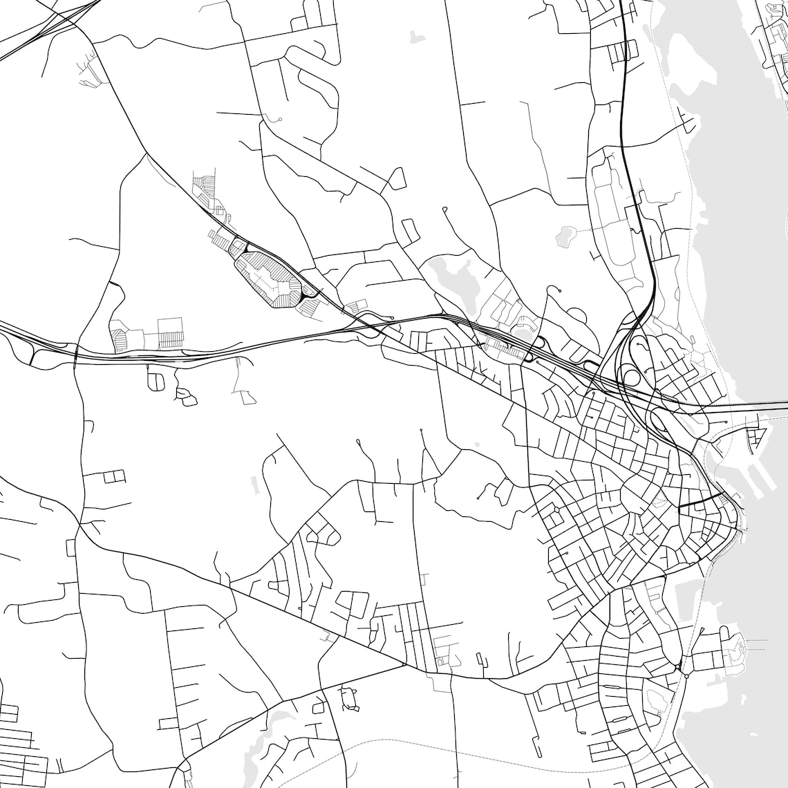 New London Map Print New London Map Poster Wall Art Ct City - Etsy