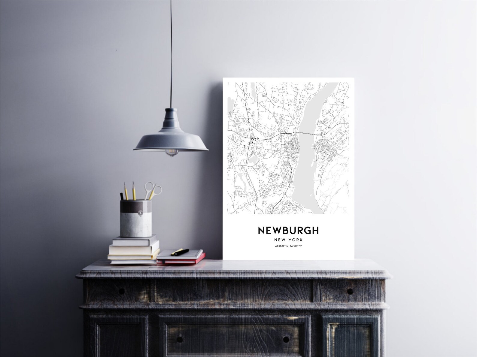 Newburgh Map Print, Newburgh Map Poster Wall Art, Ny City Map, New York ...
