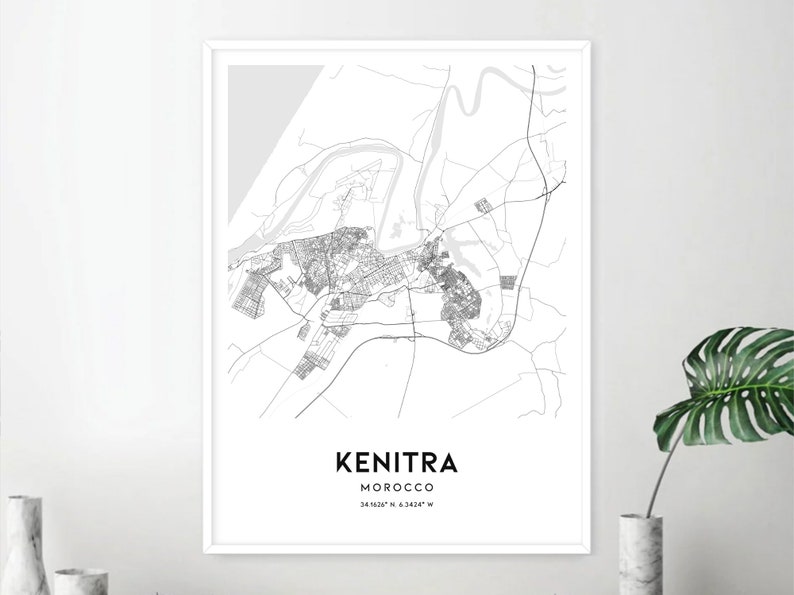 Kenitra Map Print Kenitra Map Poster Wall Art Kenitra City - Etsy