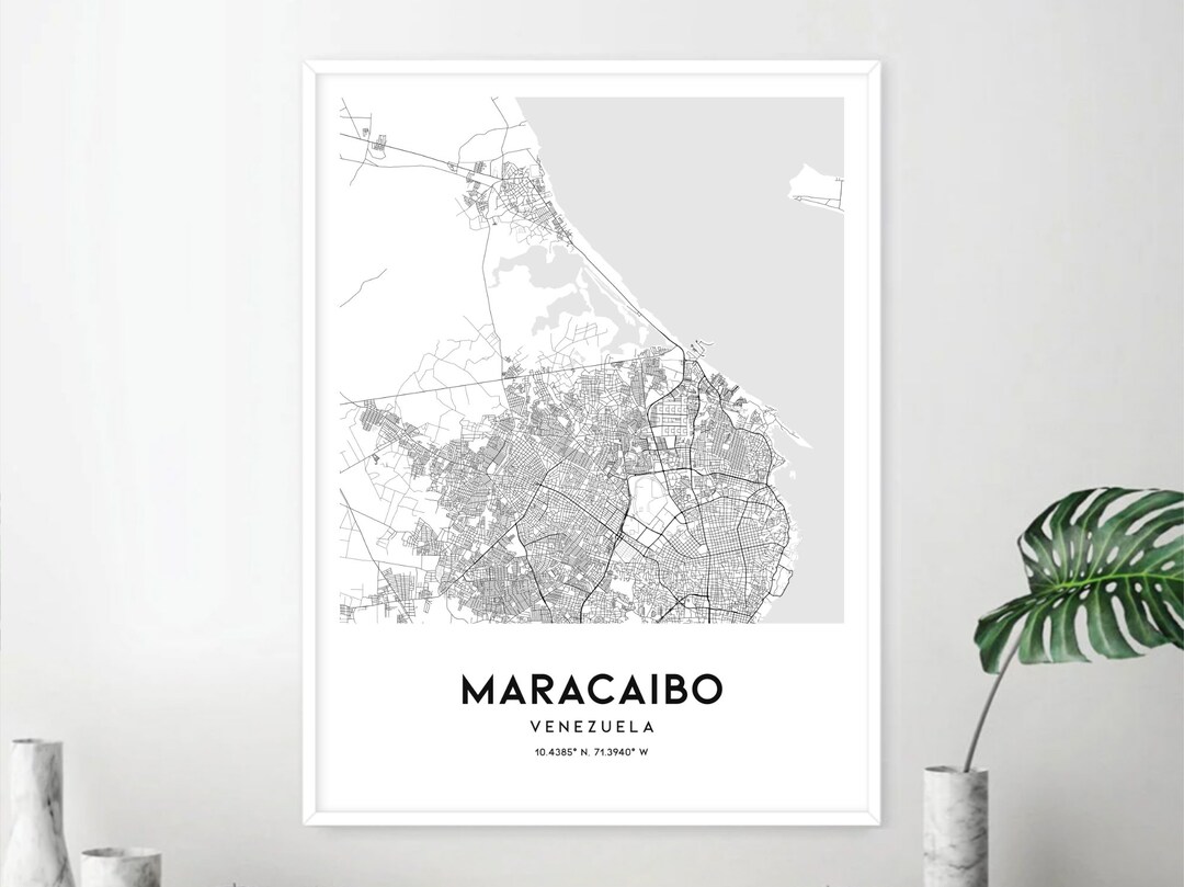 Maracaibo Map Print Maracaibo Map Poster Wall Art Maracaibo - Etsy
