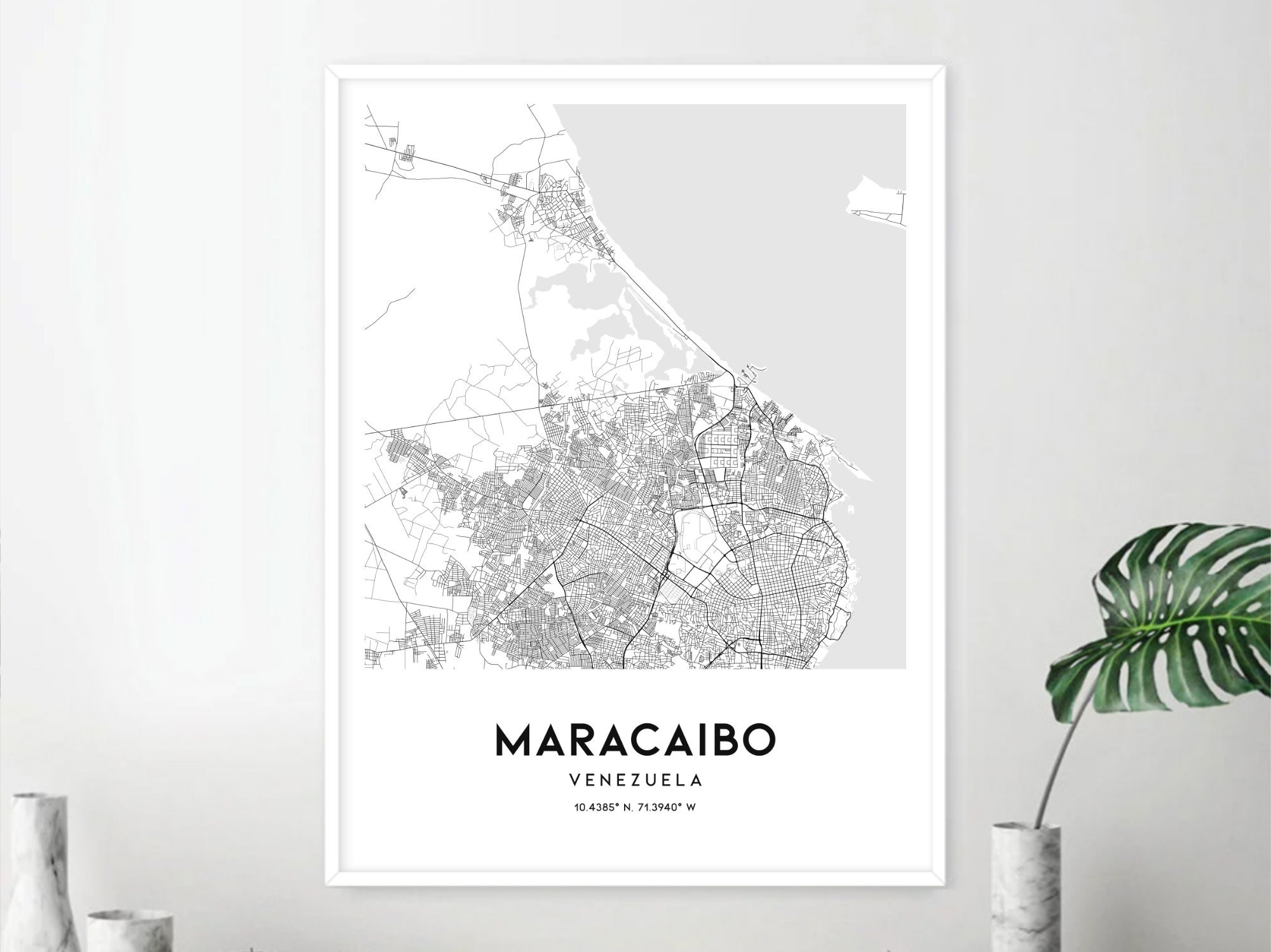 Maracaibo Map Print, Maracaibo Map Poster Wall Art, Maracaibo City Map ...
