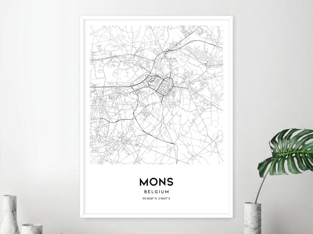 Mons Map Print Mons Map Poster Wall Art Mons City Map Mons - Etsy