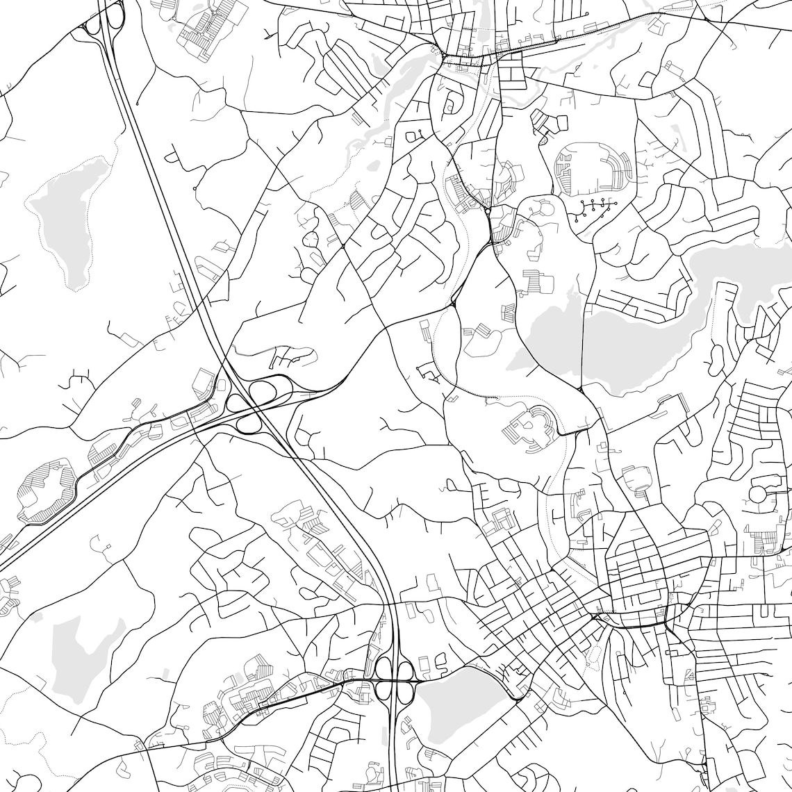 Marlborough Map Print, Marlborough Map Poster Wall Art, Ma City Map ...