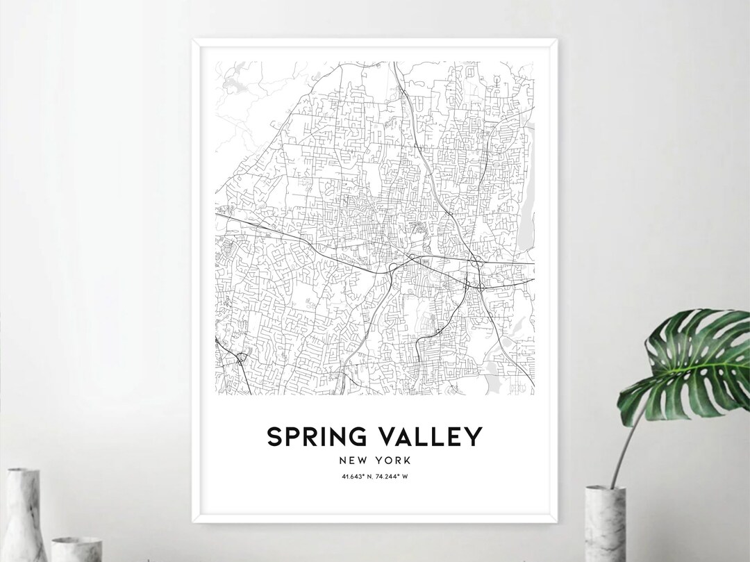 Spring Valley Map Print Spring Valley Map Poster Wall Art Ny - Etsy