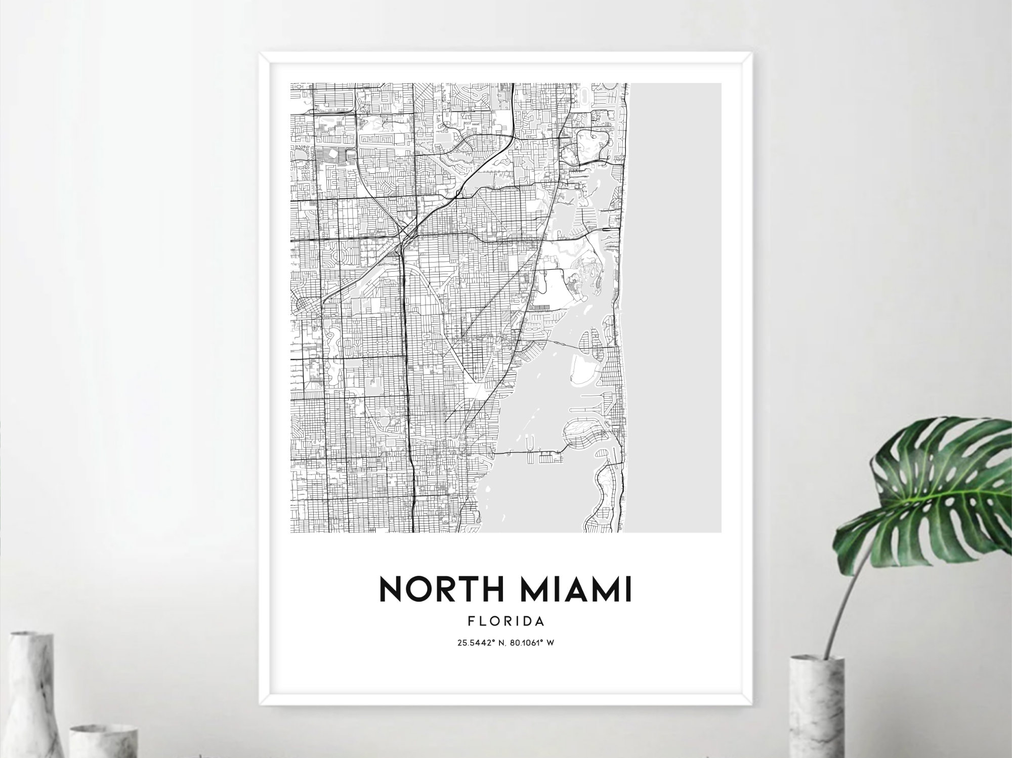 North Miami Map Print, North Miami Map Poster Wall Art, Fl City Map ...