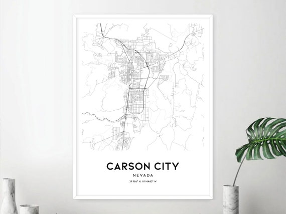 Carson City Map Print Carson City Map Poster Wall Art Nv | Etsy