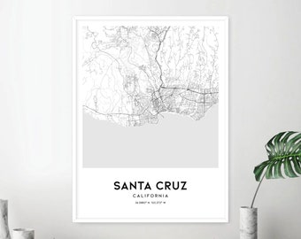 Santa Cruz Street Map - Etsy