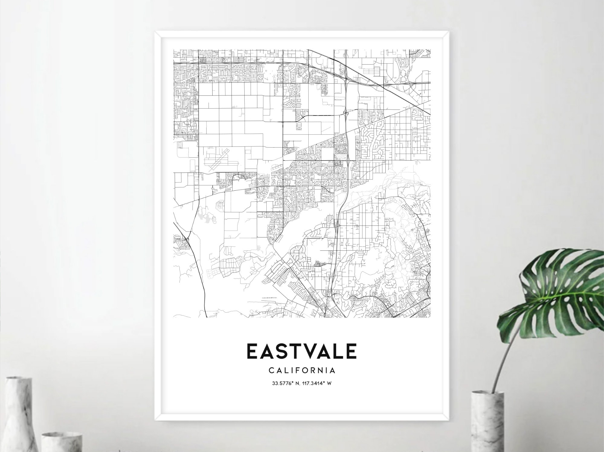 Eastvale Map Print, Eastvale Map Poster Wall Art, Ca City Map ...
