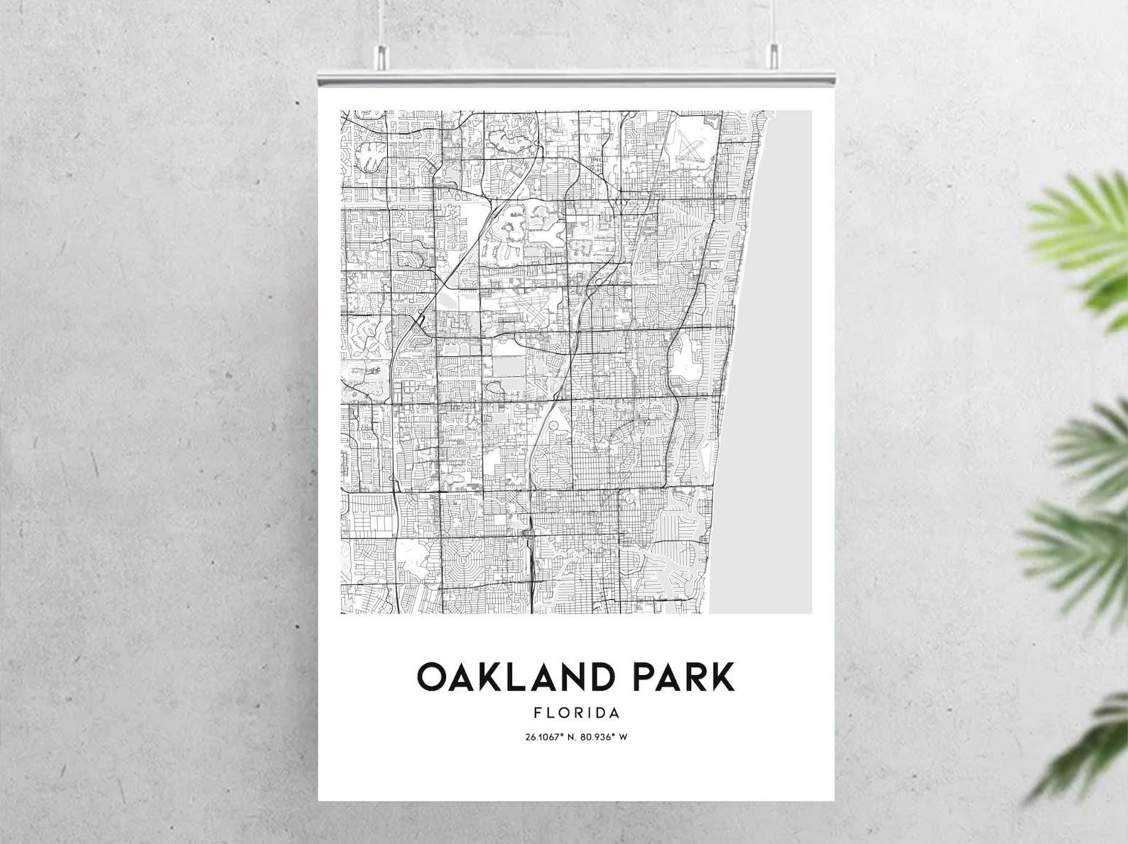 Oakland Park Map Print Oakland Park Map Poster Wall Art Fl | Etsy