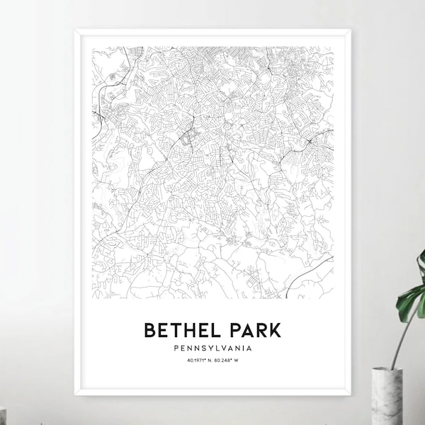 Bethel Park Pa Maps - Etsy