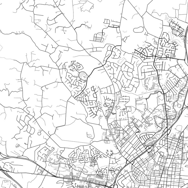 Frederick Map Print, Frederick Map Poster Wall Art, Md City Map ...