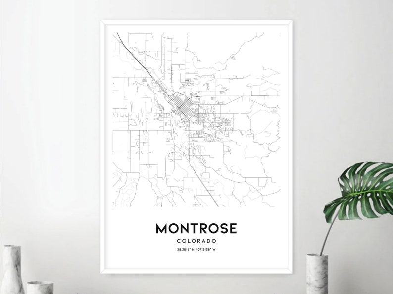 Montrose Map Print, Montrose Map Poster Wall Art, Co City Map, Colorado ...