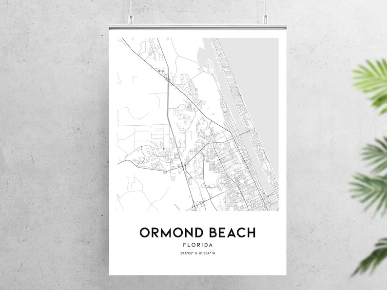 Ormond Beach Map Print Ormond Beach Map Poster Wall Art Fl | Etsy
