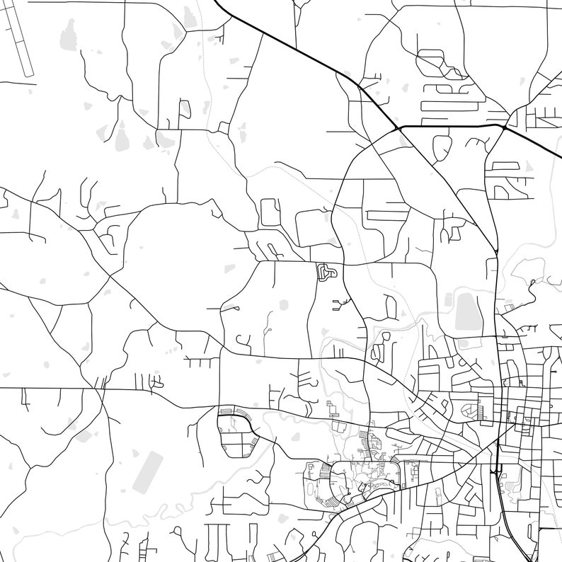 Carrollton Map Print, Carrollton Map Poster Wall Art, Ga City Map ...