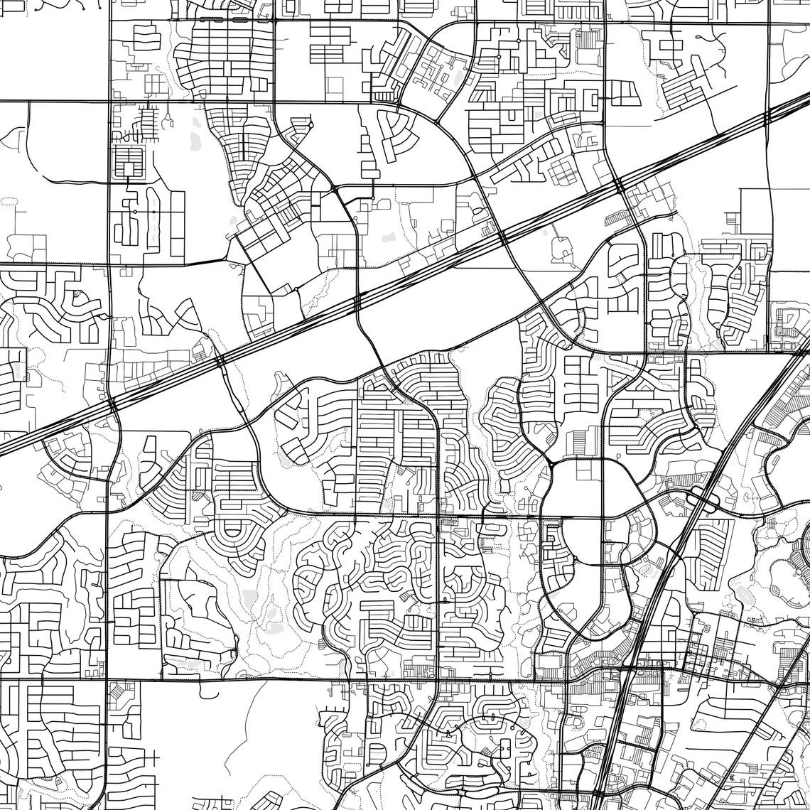 Allen Map Print, Allen Map Poster Wall Art, Tx City Map, Texas Print ...