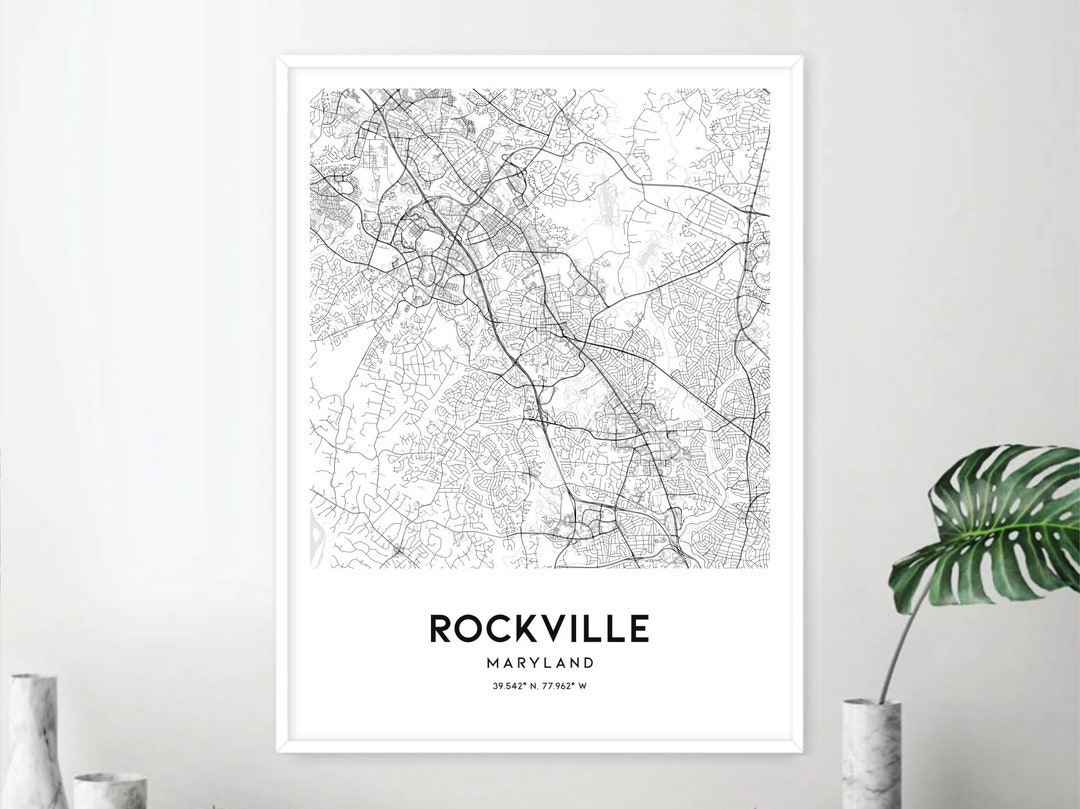 Rockville Map Print, Rockville Map Poster Wall Art, Md City Map ...