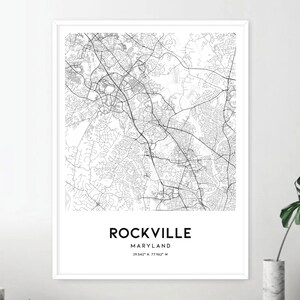 Rockville Map Print, Rockville Map Poster Wall Art, Md City Map ...