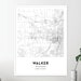 Walker Map Print, Walker Map Poster Wall Art, Mi City Map, Michigan ...