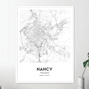 Nancy Map Print, Nancy Map Poster Wall Art, Nancy City Map, Nancy Print ...