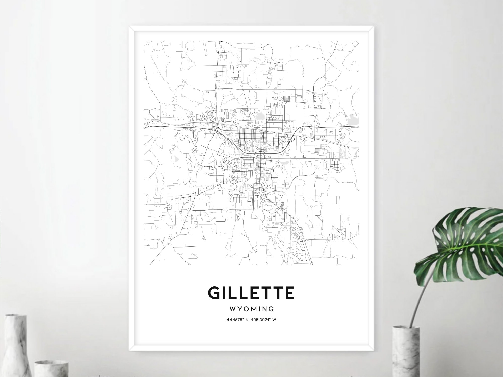 Gillette Map Print Gillette Map Poster Wall Art Wy City Map - Etsy