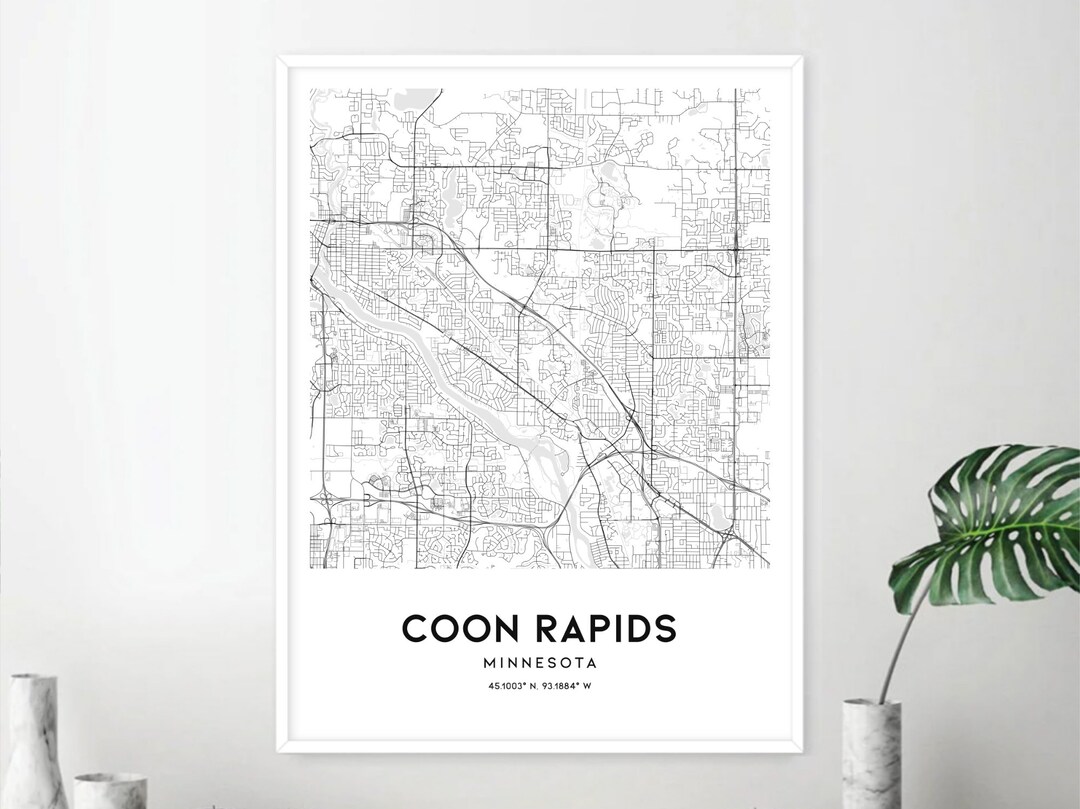 Coon Rapids Map Print, Coon Rapids Map Poster Wall Art, Mn City Map ...