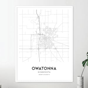 Owatonna Map Print Owatonna Map Poster Wall Art Mn City Map - Etsy