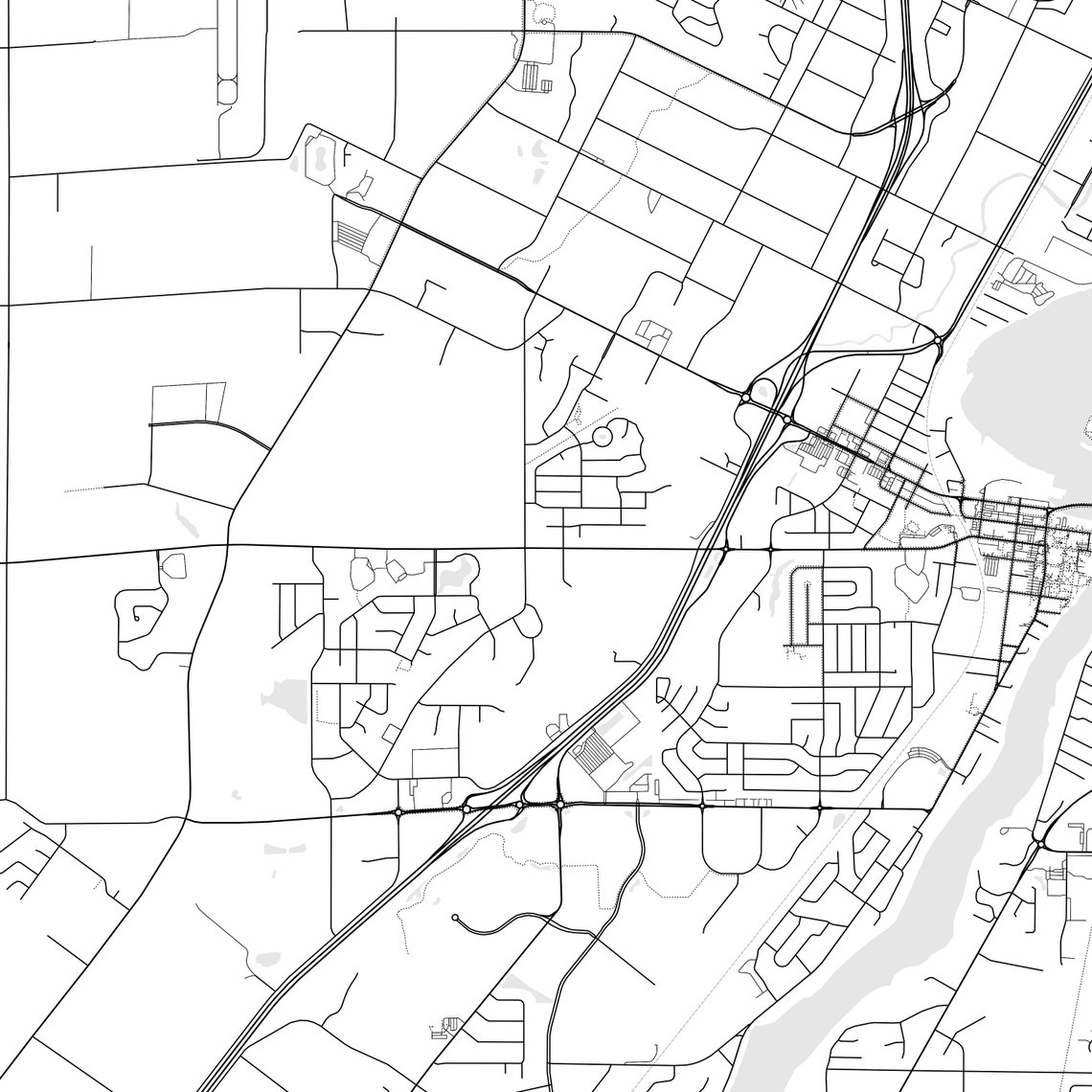 De Pere Map Print, De Pere Map Poster Wall Art, Wi City Map, Wisconsin ...