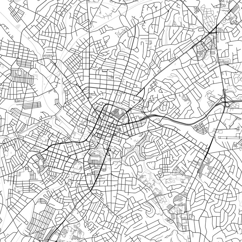 Greenville Map Print, Greenville Map Poster Wall Art, Sc City Map ...