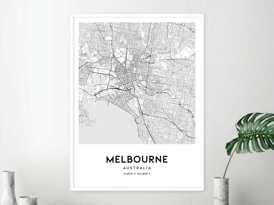Melbourne Map Print Melbourne Map Poster Wall Art Melbourne - Etsy