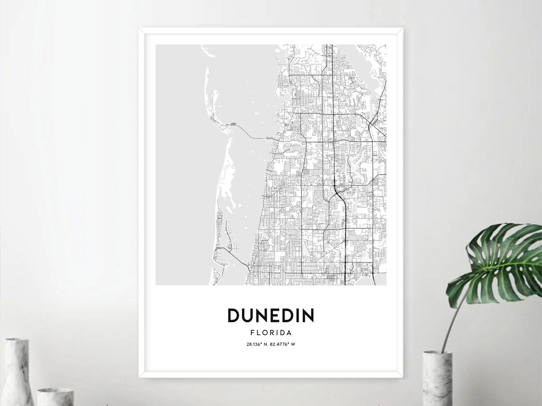 Dunedin Map Print, Dunedin Map Poster Wall Art, Fl City Map, Florida ...