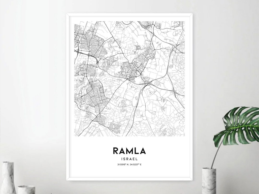 Ramla Map Print, Ramla Map Poster Wall Art, Ramla City Map, Ramla Print ...