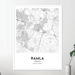 Ramla Map Print, Ramla Map Poster Wall Art, Ramla City Map, Ramla Print ...