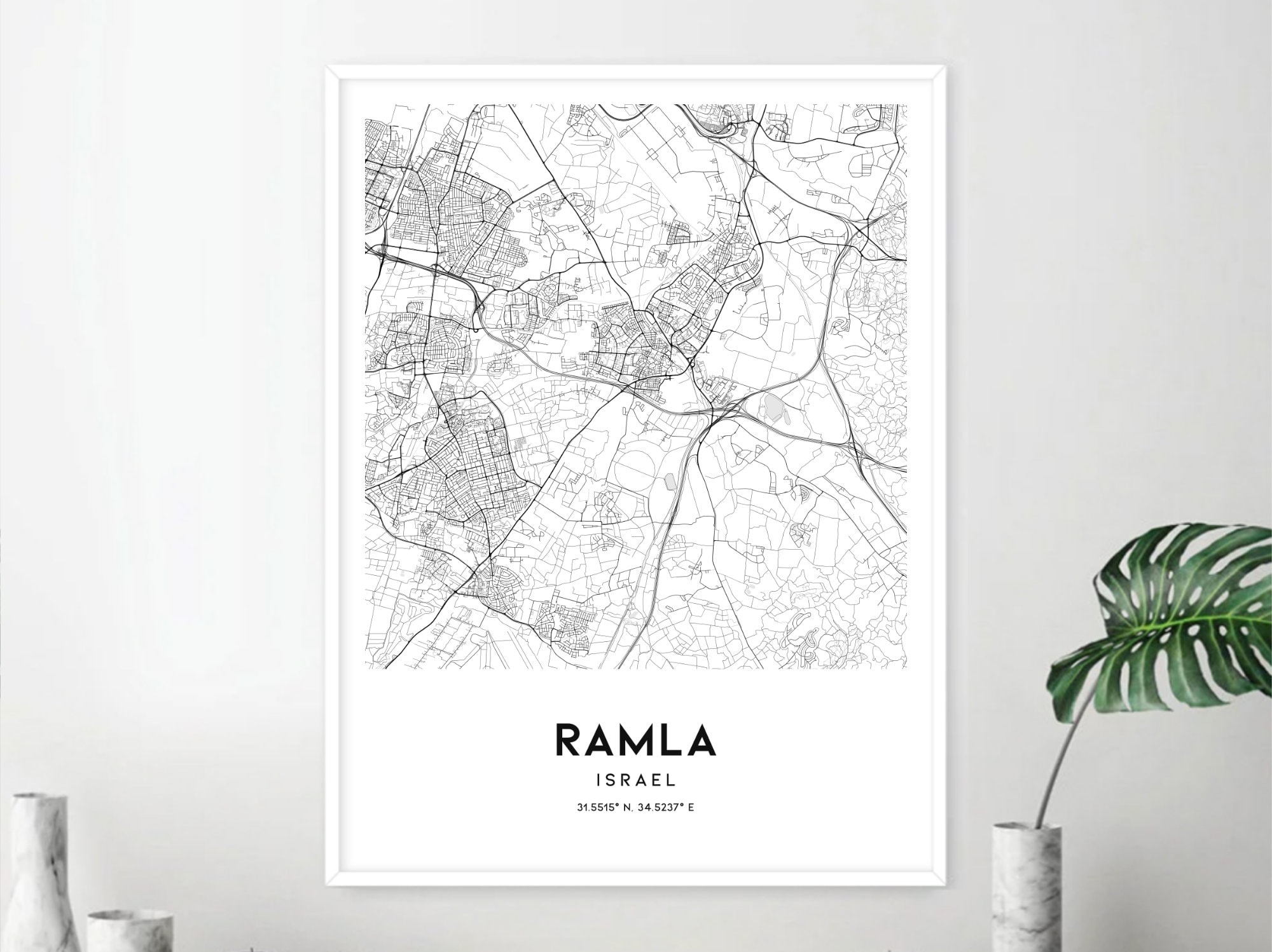 Ramla Map Print, Ramla Map Poster Wall Art, Ramla City Map, Ramla Print ...