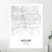 Moline Map Print, Moline Map Poster Wall Art, Il City Map, Illinois ...